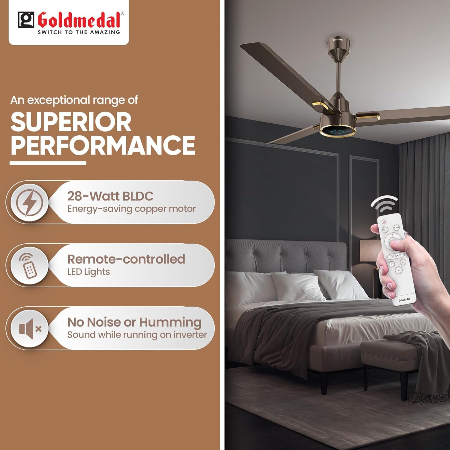 Appliances Trust - Goldmedal Opus Prime 1200 mm BLDC Ceiling Fan with ...
